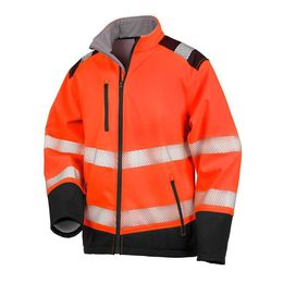 SAFE-GUARD by Result - Softshelljacke f&uuml;r Herren - Sicherheit (Fluoreszierendes Orange/Schwarz)