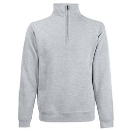 Fruit of the Loom Herren Premium 70/30 Zip Neck Sweatshirt (Heather Grey)
