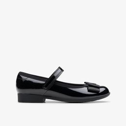Clarks Scala Tap K Schwarze Lackschuhe