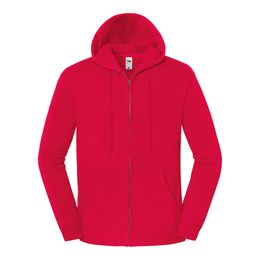 Fruit of the Loom - "Iconic Premium" Hoodie mit durchgehendem Rei&szlig;verschluss f&uuml;r Herren (Rot)
