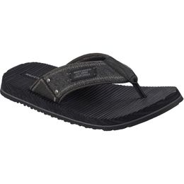Skechers Quill Textil Herren schwarze Flip-Flops