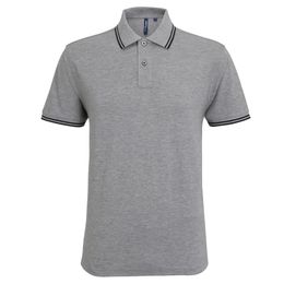 Asquith & Fox Herren Classic Fit Tipped Polo Shirt (Grau/Schwarz)