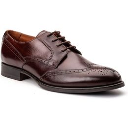 Base London Bell Leder Herren Schn&uuml;rschuhe in verbranntem Braun