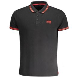 Cavalli Class Polohemd mit kontrastierendem Kragen rot Logo schwarz