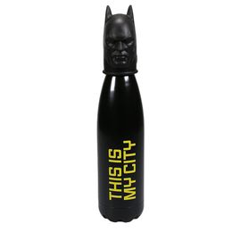 Batman - Wasserflasche, 3D, Edelstahl, 500ml (Schwarz/Gelb)