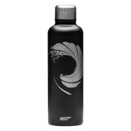 James Bond - "007" Wasserflasche, Edelstahl, 350ml (Schwarz/Grau)