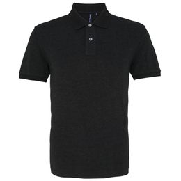 Asquith & Fox Mens Plain Kurzarm-Poloshirt (Black Heather)