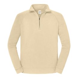 Fruit of the Loom - "Iconic Premium" Sweatshirt f&uuml;r Herren, mit kurzem Rei&szlig;verschluss (W&uuml;stensand)