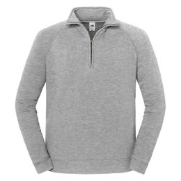 Fruit of the Loom - "Iconic Premium" Sweatshirt f&uuml;r Herren/Damen Unisex, mit kurzem Rei&szlig;verschluss (Sportliches Heather)