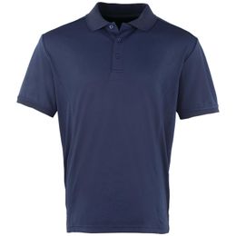 Premier Mens Coolchecker Pique Short Sleeve Polo T-Shirt (Navy)