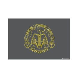 Harry Potter - "Wizarding World" Hufflepuff T&uuml;rmatte (Grau/Gelb)