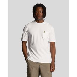 Lyle & Scott Lyle & Scott Herren-T-Shirt mit schlichtem Piqu&eacute; und Tasche in Wei&szlig;