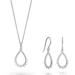 Orphelia 'Petal' Damen-Set aus 925er Sterlingsilber: Halskette + Ohrringe &ndash; Silber SET-7564