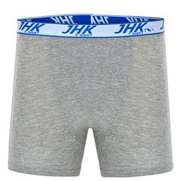 JHK - Boxershorts f&uuml;r Herren, Meliert, Mitte Oberschenkel (3er-Pack) (Grau meliert)