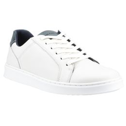 Hush Puppies Madden Leder Herren Wei&szlig;e Sneakers