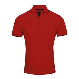 Premier - "Coolchecker" Poloshirt f&uuml;r Herren (Rot/Schwarz)