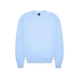 Rundhalspullover DROPSIZE "Dropsize Herren Super Heavy Blank Sweater", Herren, Gr. L, blau (babyblau), 80% Baumwolle, 20% Polyester, unifarben, relaxed fit, Rundhals, Pullover Rundhalspullover