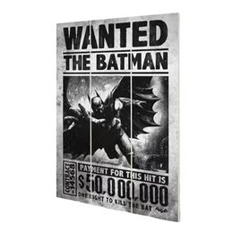 Batman - "Arkham Origins" Wanted-Poster-bedruckt, Holz (Schwarz/Wei&szlig;)