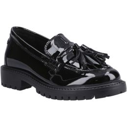 Hush Puppies Abigail Patent Senior Leder M&auml;dchen Schwarz Slipper
