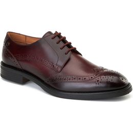 Base London Herren Bordeau Leder Schn&uuml;rschuhe