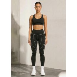 Schwarze gerade Hose aus Kunstleder