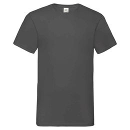 Fruit of the Loom - "Valueweight" T-Shirt V-Ausschnitt f&uuml;r Herren/Damen Unisex (Hellgrau meliert)