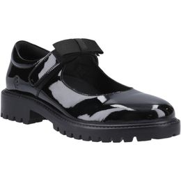 Hush Puppies Astrid Schleife Leder M&auml;dchen Schwarz Schuhe