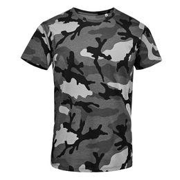 SOLS Herren Camo Kurzarm T-Shirt (Grau Camo)