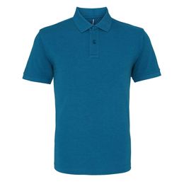 Asquith & Fox Mens Plain Kurzarm-Poloshirt (Teal Heather)