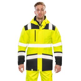 SAFE-GUARD by Result - Softshelljacke Zum Bedrucken f&uuml;r Herren - Sicherheit (Fluoreszierendes Gelb/Schwarz)