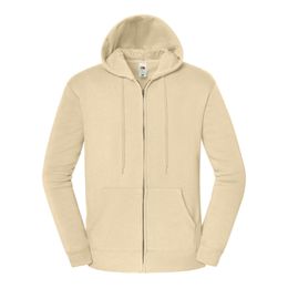 Fruit of the Loom - "Iconic Premium" Hoodie mit durchgehendem Rei&szlig;verschluss f&uuml;r Herren (W&uuml;stensand)