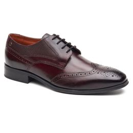 Base London Steeple Brogue Leder Herren Schuhe in verbranntem Braun