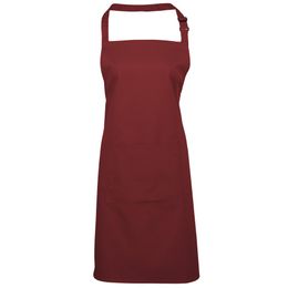Premier Ladies/Womens Colours Bip Sch&uuml;rze mit Tasche (2er-Pack) (Burgunderrot)
