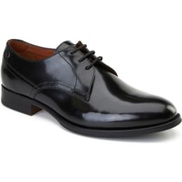 Base London Edison Herrenschuhe Aus Schwarzem Leder Mit Schn&uuml;rung
