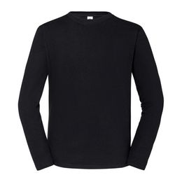 Fruit of the Loom Herren Iconic 195 Premium Ringspun Baumwolle Langarm T-Shirt (Schwarz)
