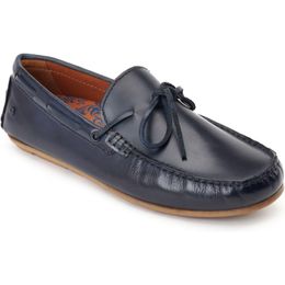 Base London Brooks Leder Herren Marineblaue Standard Slipper