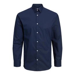 Jack & Jones Herrenhemd der Marke Jack & Jones. Das Hemd ist aus hochwertiger Baumwolle und Polyester gefertigt. Die feine Mischung dieser Materialien sorgt f&uuml;r einen herrlich warmen Tragekomfort. Marke: Jack & JonesModellname: Joe StructureKategorie: HerrenhemdenMaterialien: Baumwolle, PolyesterFarbe: blau