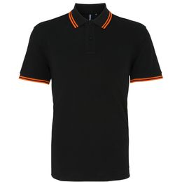 Asquith & Fox Herren Classic Fit Tipped Polo Shirt (Schwarz/Orange)