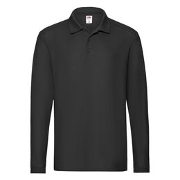 Fruit of the Loom - "Premium" Poloshirt f&uuml;r Herren Lang&auml;rmlig (Schwarz)