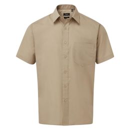 Premier Herren Popelin-Hemd, kurz&auml;rmlig (Khaki)