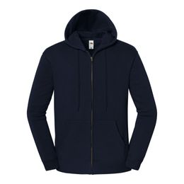 Fruit of the Loom - "Iconic Premium" Hoodie mit durchgehendem Rei&szlig;verschluss f&uuml;r Herren (Marineblau)