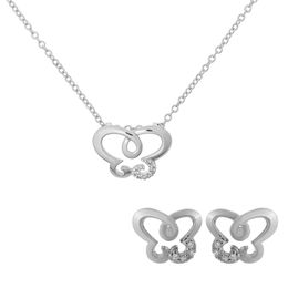 Orphelia 'Joya' Damen 925 Sterling Silber Set: Kettenanh&auml;nger + Ohrringe - Silber SET-7088