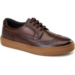 Base London Clapton Lederschuhe F&uuml;r M&auml;nner In Verbranntem Braun Mit Brogue Muster