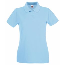 Fruit of the Loom Damen Lady-Fit Premium Kurzarm-Poloshirt (Himmelblau)