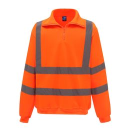 YOKO - Sweatshirt mit kurzem Rei&szlig;verschluss f&uuml;r Herren (Orange)