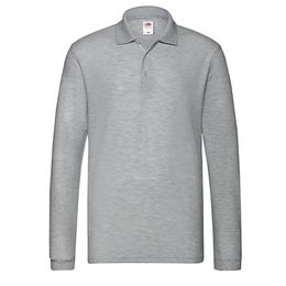 Fruit of the Loom - "Premium" Poloshirt f&uuml;r Herren Lang&auml;rmlig (Athletic Grau)