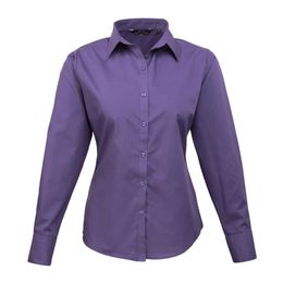 Premier - Bluse f&uuml;r Damen Lang&auml;rmlig (Violett)