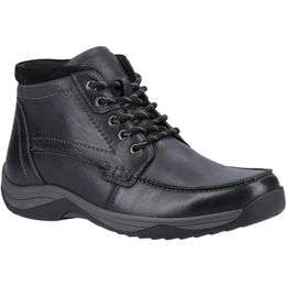 Hush Puppies Daryl Herren Schwarze Leder Kn&ouml;chelstiefel