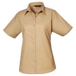 Premier Popeline-Kurzarmbluse f&uuml;r Damen/Damen (Khaki)