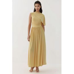 Asymmetrisches Kragen Off-Shoulder Maxikleid